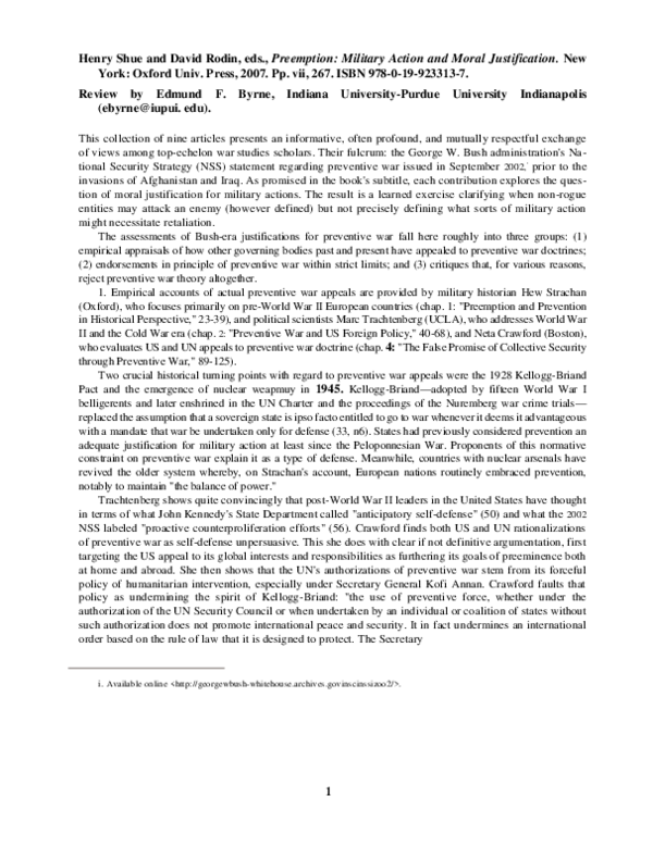 (PDF) Preemption: Military Action and Moral Justification - edited by ...