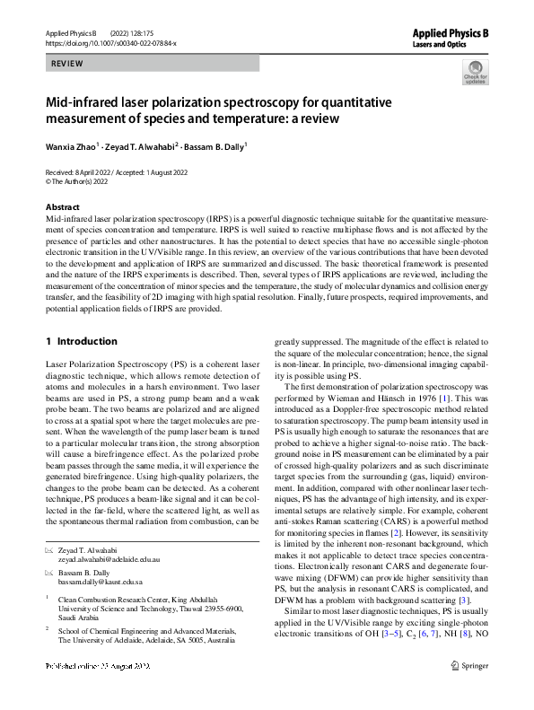 (PDF) Mid-infrared laser polarization spectroscopy for quantitative ...