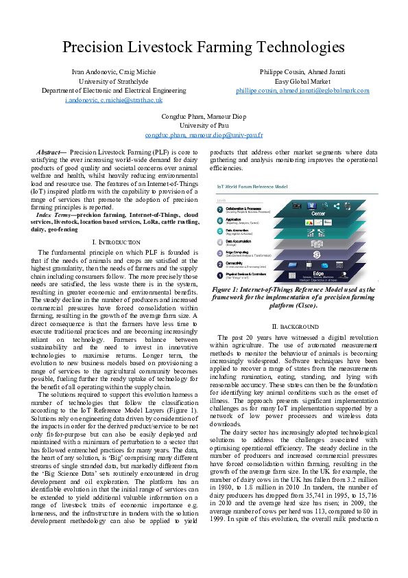 (PDF) Precision Livestock Farming Technologies