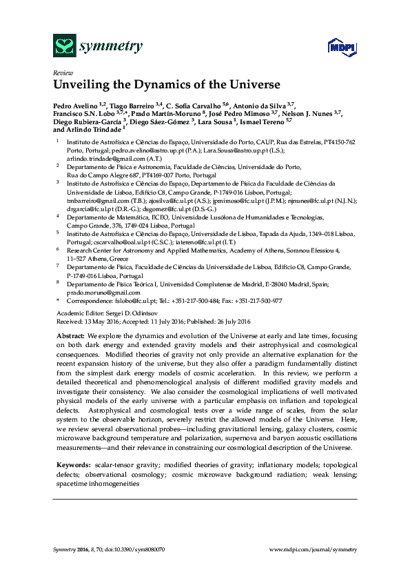(PDF) Unveiling the Dynamics of the Universe | José Mimoso - Academia.edu