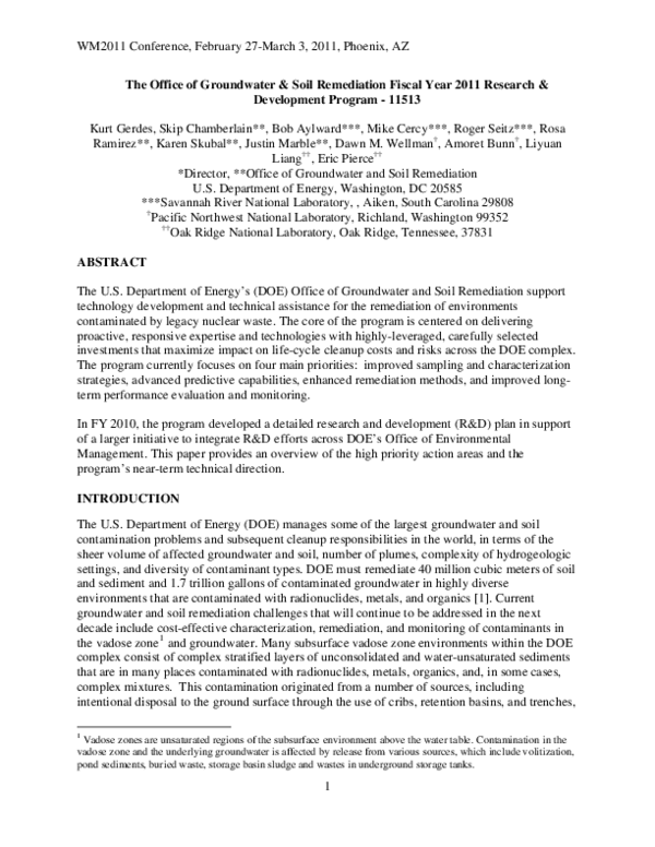 (PDF) The Office of Groundwater & Soil Remediation Fiscal Year 2011 ...