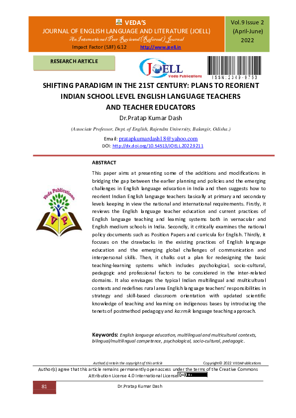 (PDF) Shifting Paradigm in the 21ST Century: Plans to Reorient Indian ...