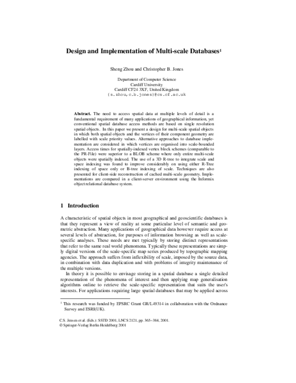 (PDF) Design and Implementation of Multi-scale Databases
