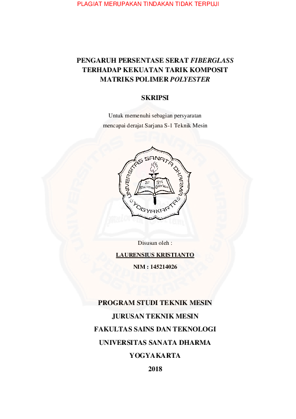 (PDF) Pengaruh persentase serat fiberglass terhadap kekuatan tarik komposit matriks polimer ...