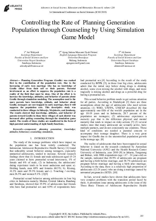 (PDF) Controlling the Rate of Planning Generation Population through ...