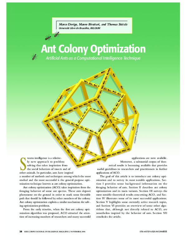 (PDF) Ant colony optimization | Mojca Pesko - Academia.edu
