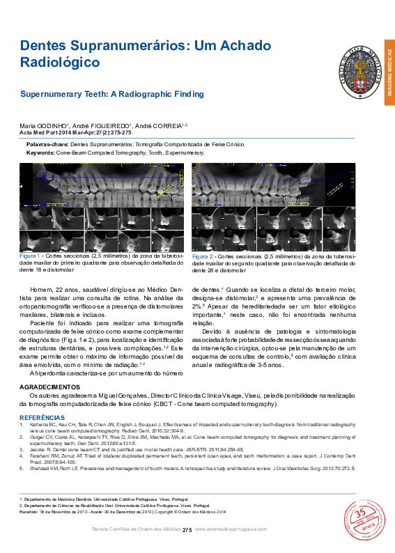 (PDF) Dentes Supranumerários: Um Achado Radiológico
