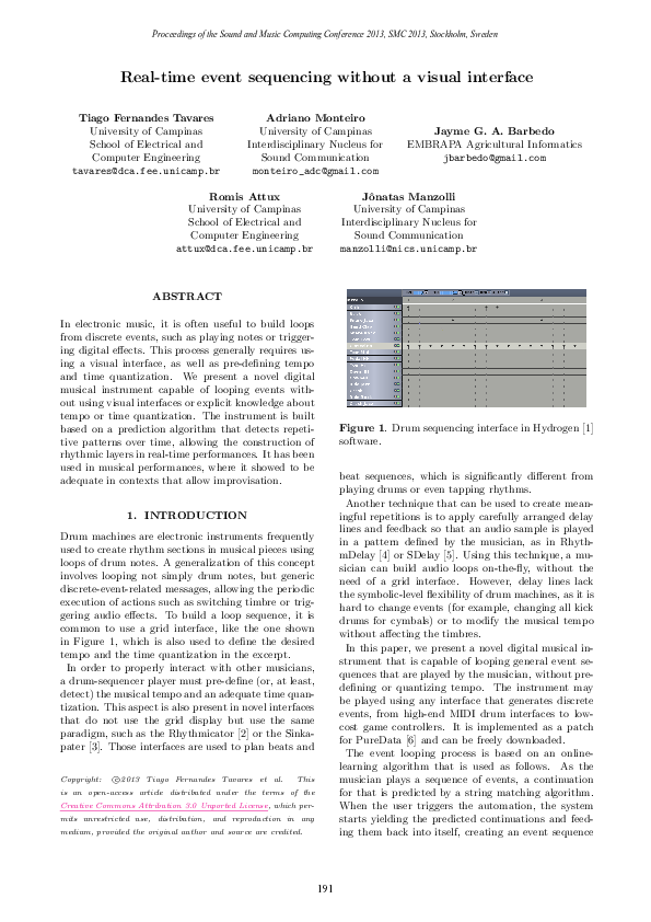 Pdf Real Time Event Sequencing Without A Visual Interface