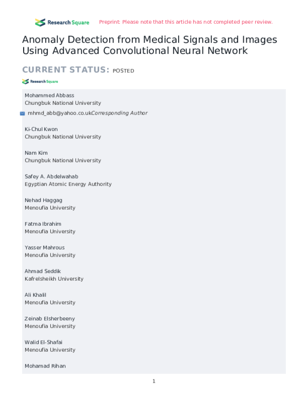 Pdf Anomaly Detection From Medical Signals And Images Using Advanced