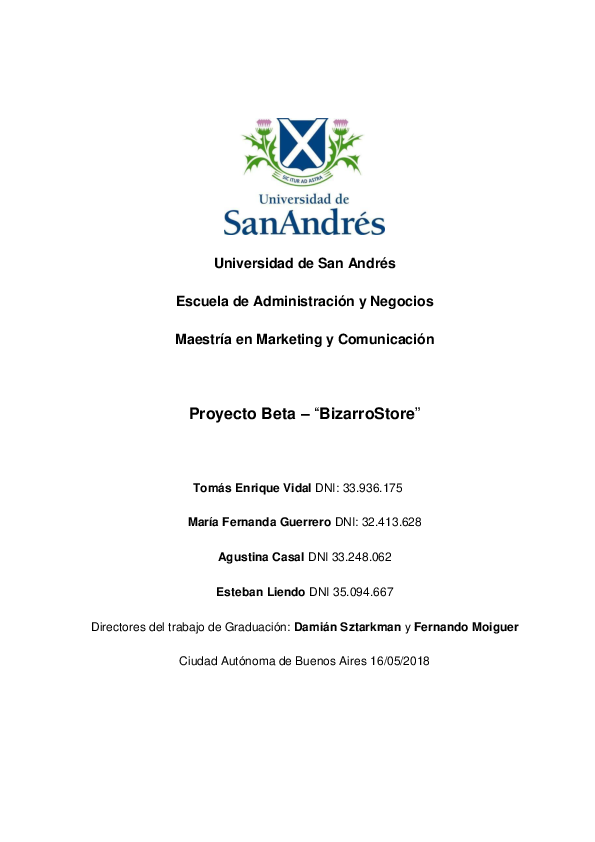 (PDF) Proyecto Beta : "BizarroStore | Esteban Liendo - Academia.edu