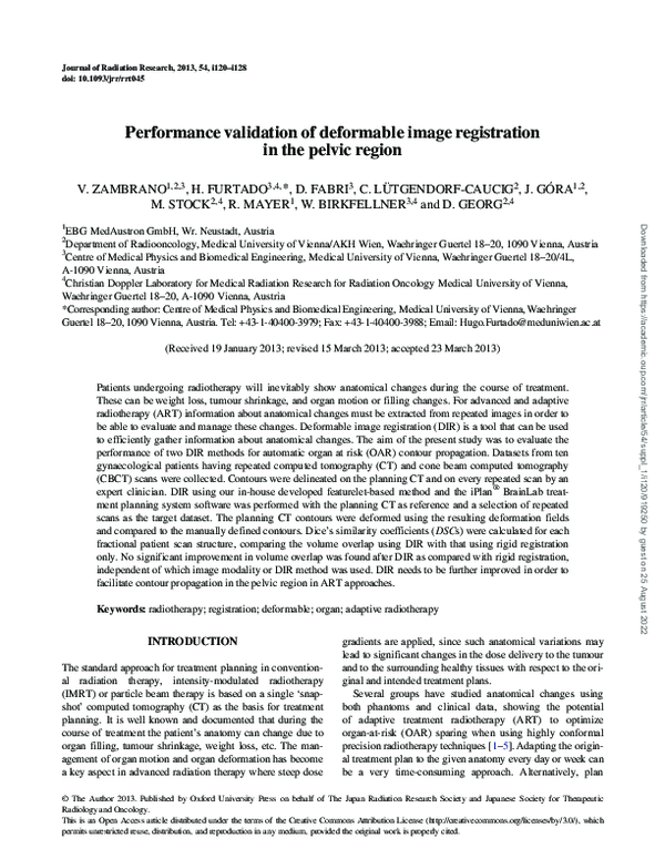 (PDF) Performance validation of deformable image registration in the pelvic region