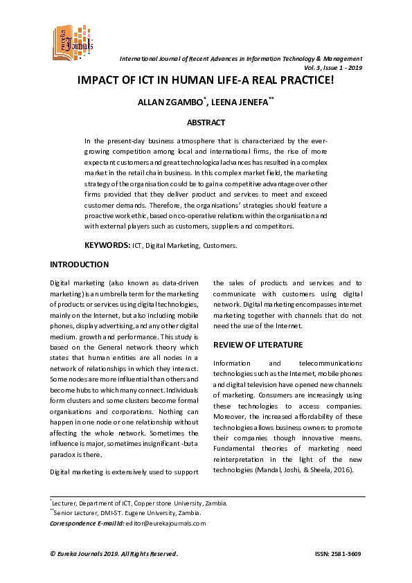 (PDF) Impact of Ict in Human Life-A Real Practice!