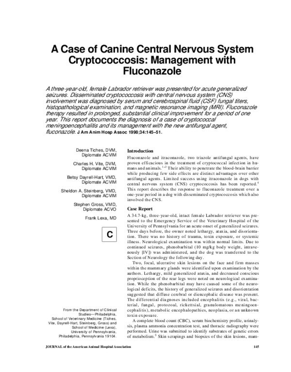 (PDF) A case of canine central nervous system cryptococcosis ...
