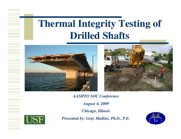 (PDF) Thermal Integrity Testing of Drilled Shafts