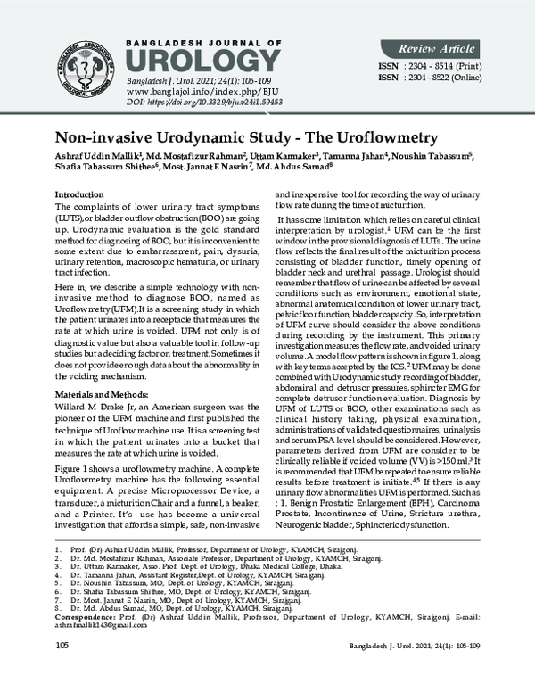 (PDF) Non-invasive Urodynamic Study - The Uroflowmetry