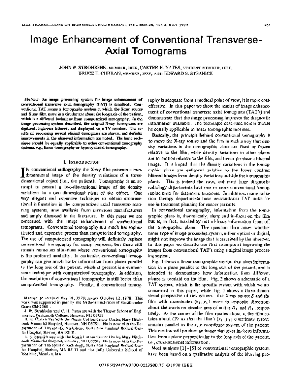 (PDF) Image Enhancement of Conventional Transverse-Axial Tomograms