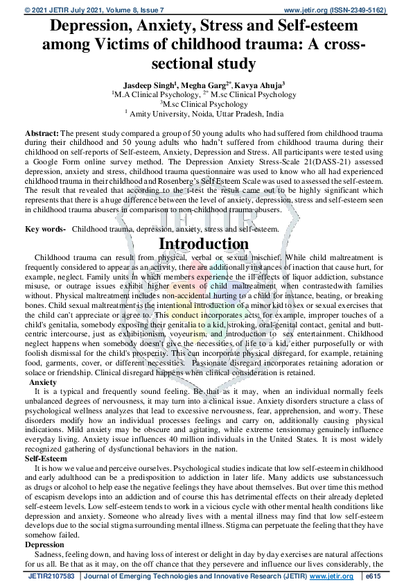 (PDF) Depression, Anxiety, Stress and Self-esteem among Victims of ...