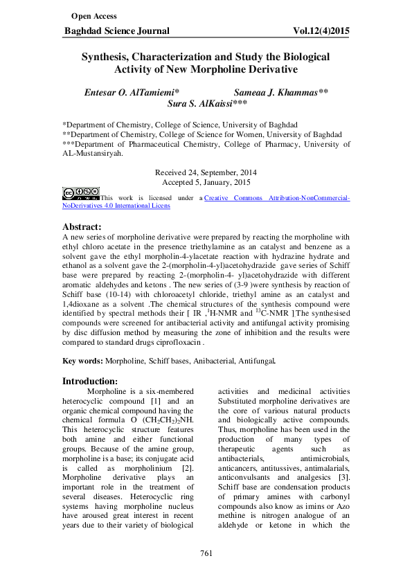 (PDF) Synthesis, Characterization and Study the Biological Activity of ...