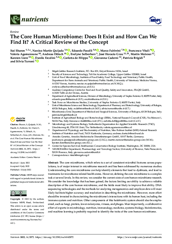 (PDF) The Core Human Microbiome: Does It Exist and How Can We Find It ...