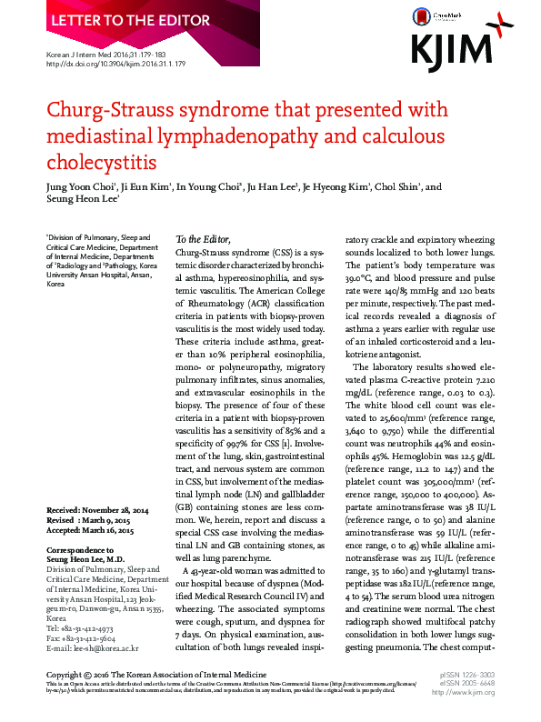 (PDF) Churg-Strauss Syndrome with Rare Presentations