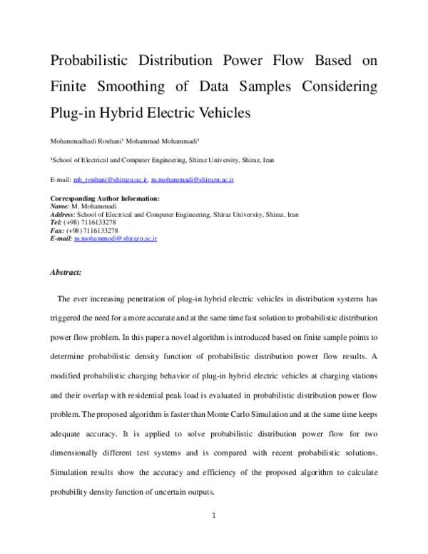 (PDF) Probabilistic Distribution Power Flow Based on Finite Smoothing of Data Samples ...