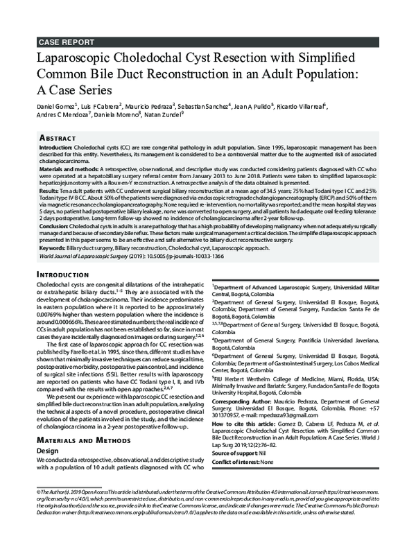 (PDF) Laparoscopic Choledochal Cyst Resection with Simplified Common Bile Duct Reconstruction in ...