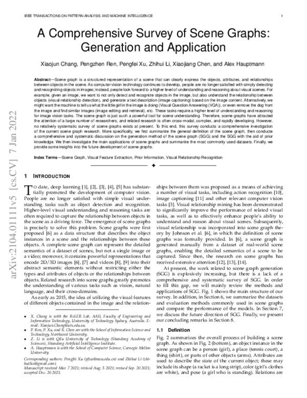 (PDF) A Comprehensive Survey of Scene Graphs: Generation and Application
