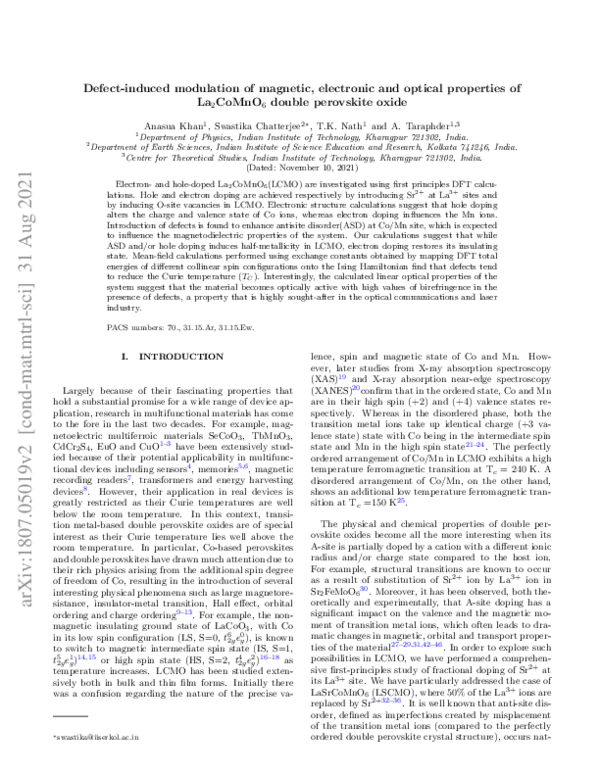 (PDF) Defect-induced modulation of magnetic, electronic, and optical ...