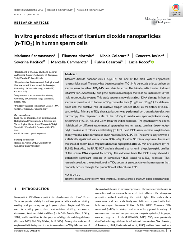 (PDF) In vitro genotoxic effects of titanium dioxide nanoparticles (n ...