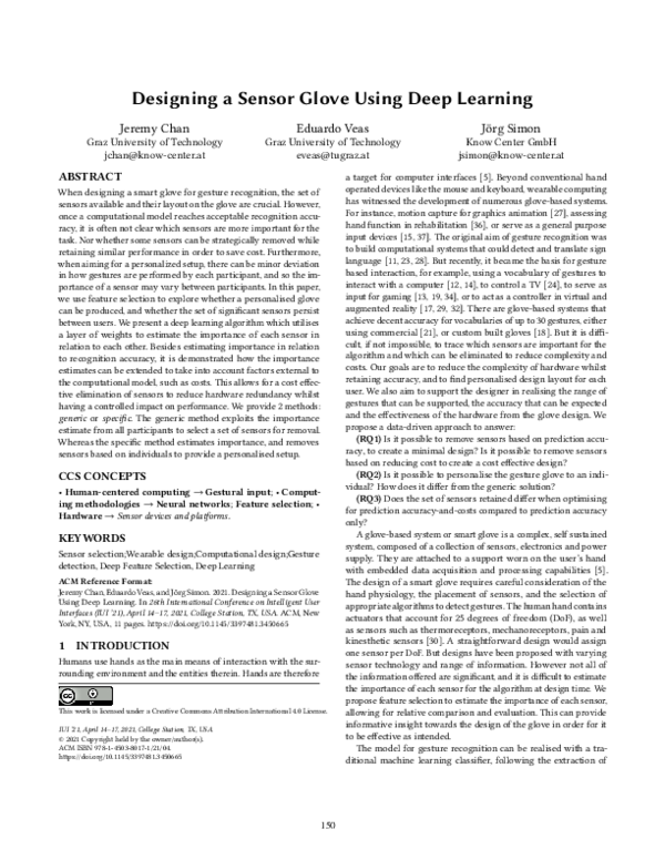 (PDF) Designing a Sensor Glove Using Deep Learning