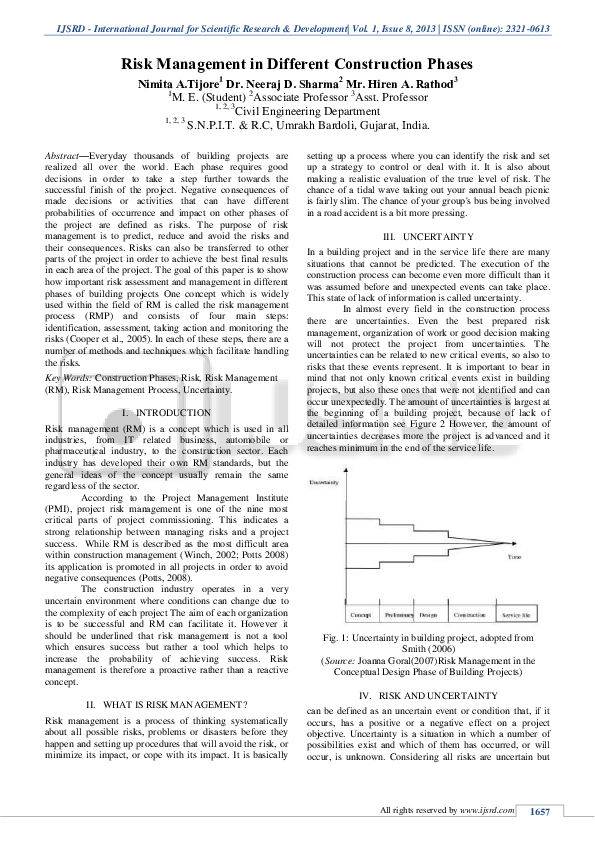 (PDF) Risk Management in Different Construction Phases