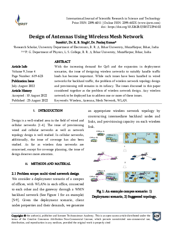 (PDF) Design of Antennas Using Wireless Mesh Network | International Journal of Scientific ...