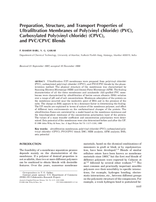 (PDF) Preparation, structure, and transport properties of ...