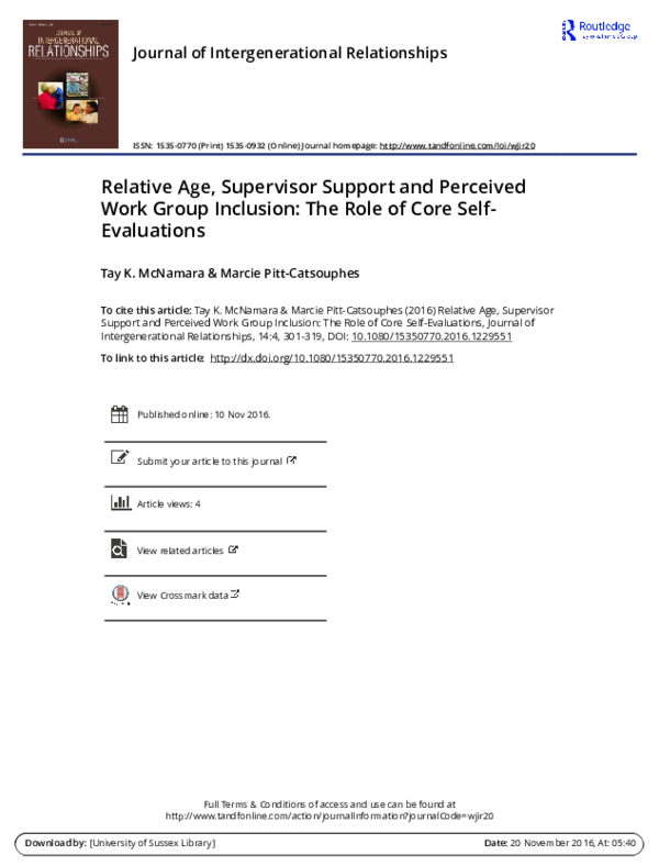 (PDF) Relative Age, Supervisor Support and Perceived Work Group ...