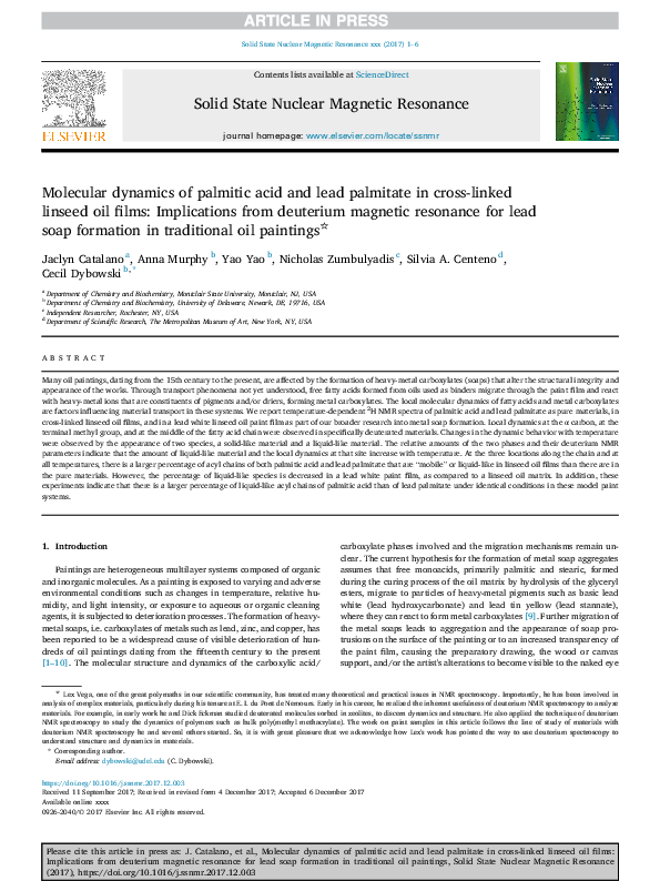 (PDF) Molecular dynamics of palmitic acid and lead palmitate in cross ...