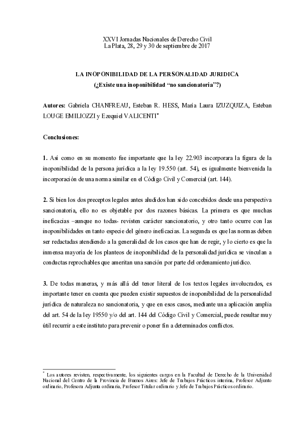 (PDF) La inoponibilidad de la personalidad jurídica: ¿existe una ...