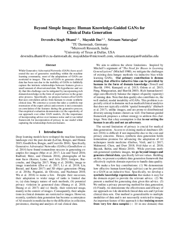 (PDF) Beyond Simple Images: Human Knowledge-Guided GANs for Clinical ...