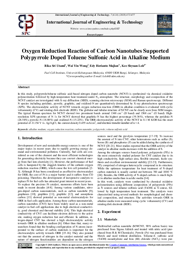 (PDF) Enhanced oxygen reduction reaction activity of nitrogen-doped graphene/multi-walled carbon ...