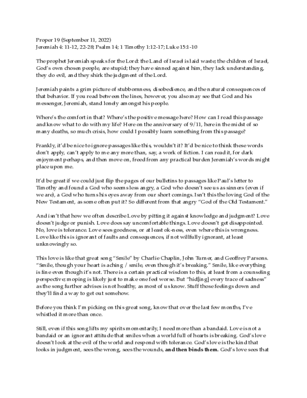 (PDF) The Joy of Repentance (Proper 19 2022 Homily)