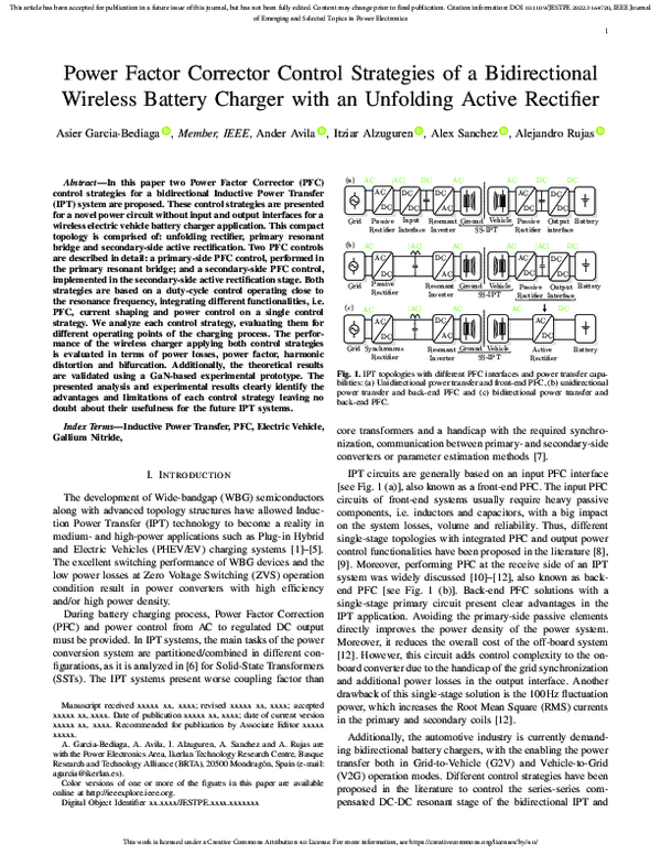 (PDF) Power Factor Corrector Control Strategies of a Bidirectional ...