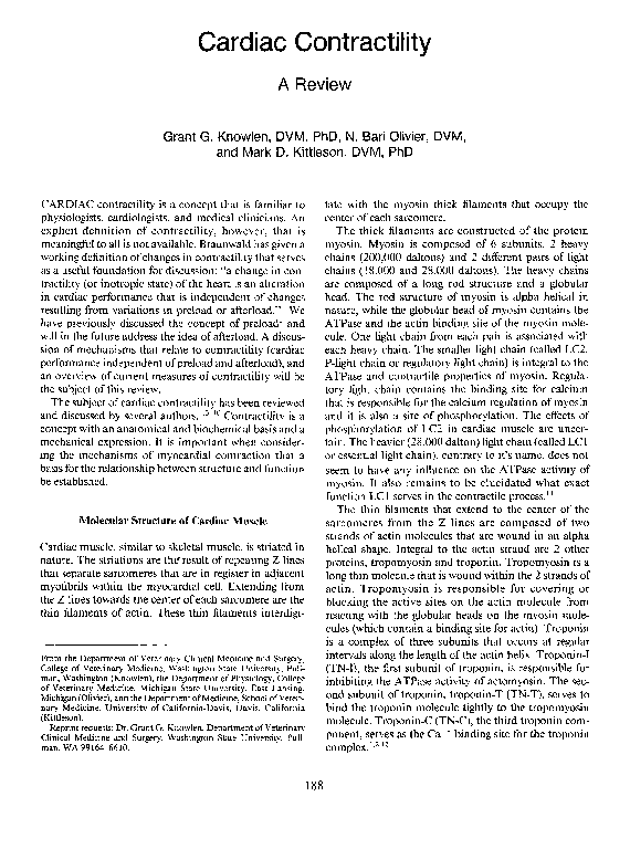 (PDF) Cardiac Contractility