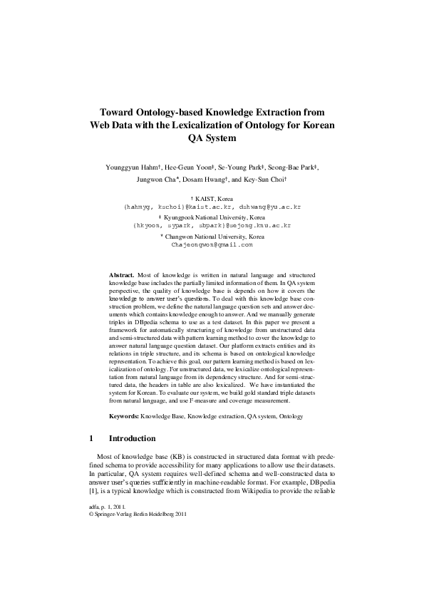 (PDF) Toward Ontology-based Knowledge Extraction from Web Data with the ...