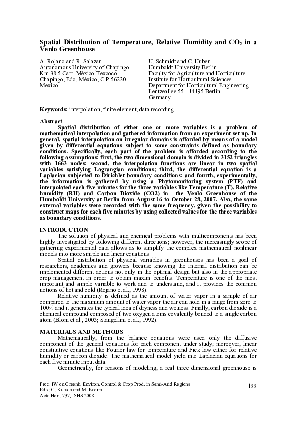 (PDF) Spatial Distribution of Temperature, Relative Humidity and CO2 in a Venlo Greenhouse