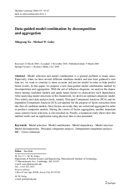 (PDF) Data-guided model combination by decomposition and aggregation