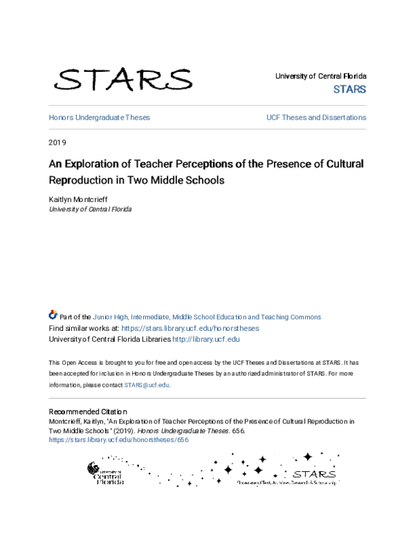 (PDF) An Exploration of Teacher Perceptions of the Presence of Cultural ...