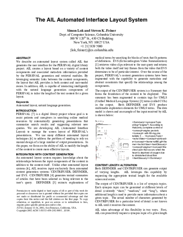 (PDF) The AIL automated interface layout system
