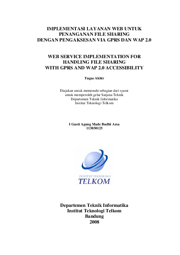 (PDF) Implementasi Layanan Web Untuk Penanganan File Sharing Dengan Pengkasesan via GPRS dan WAP 2.0