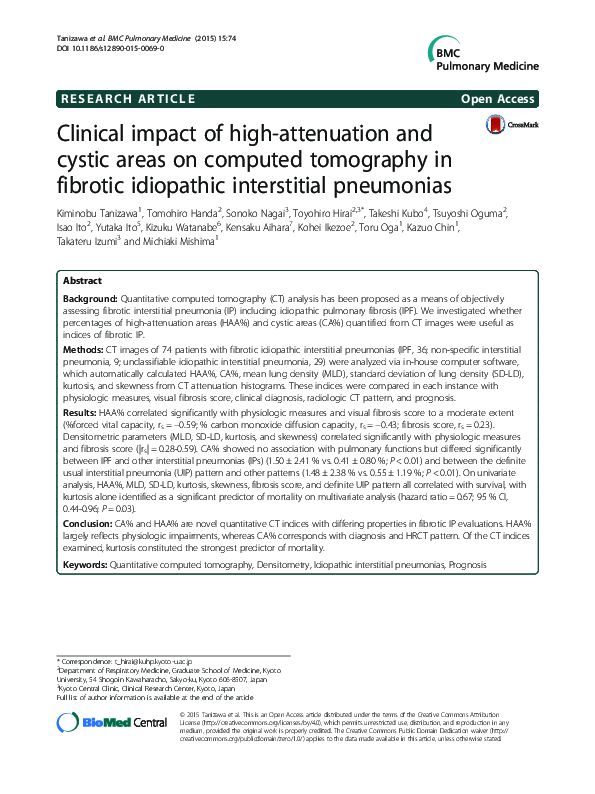 (PDF) Clinical impact of high-attenuation and cystic areas on computed ...