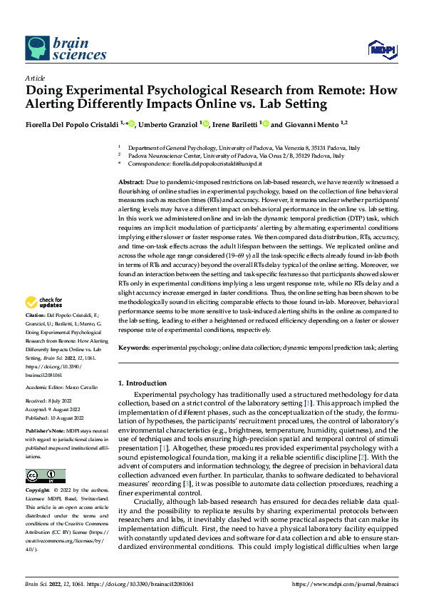 (PDF) Doing Experimental Psychological Research from Remote: How ...