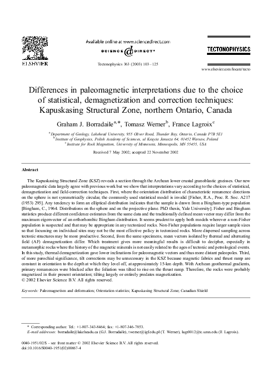 (PDF) Differences in paleomagnetic interpretations due to the choice of ...